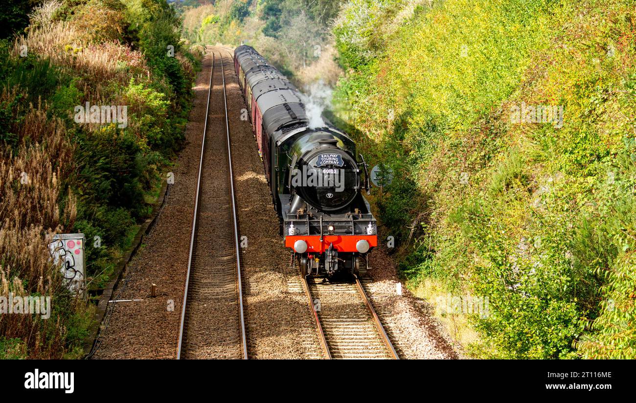 Dundee, Tayside, Scotland, UK. 10th Oct, 2023. The Flying Scotsman is ...