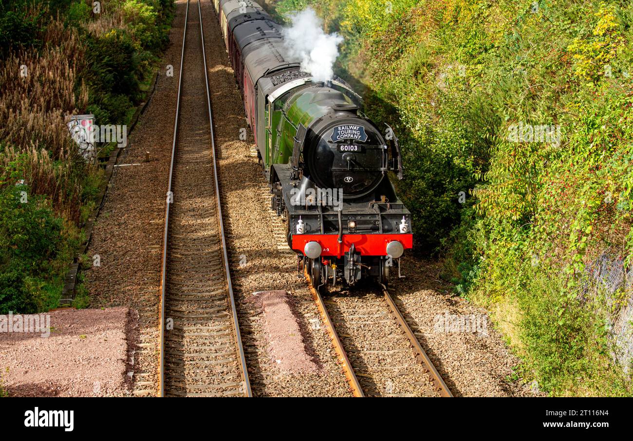 Dundee, Tayside, Scotland, UK. 10th Oct, 2023. The Flying Scotsman is ...