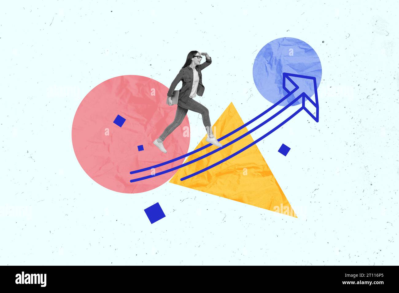 Creative 3d photo artwork graphics collage painting of excited ...