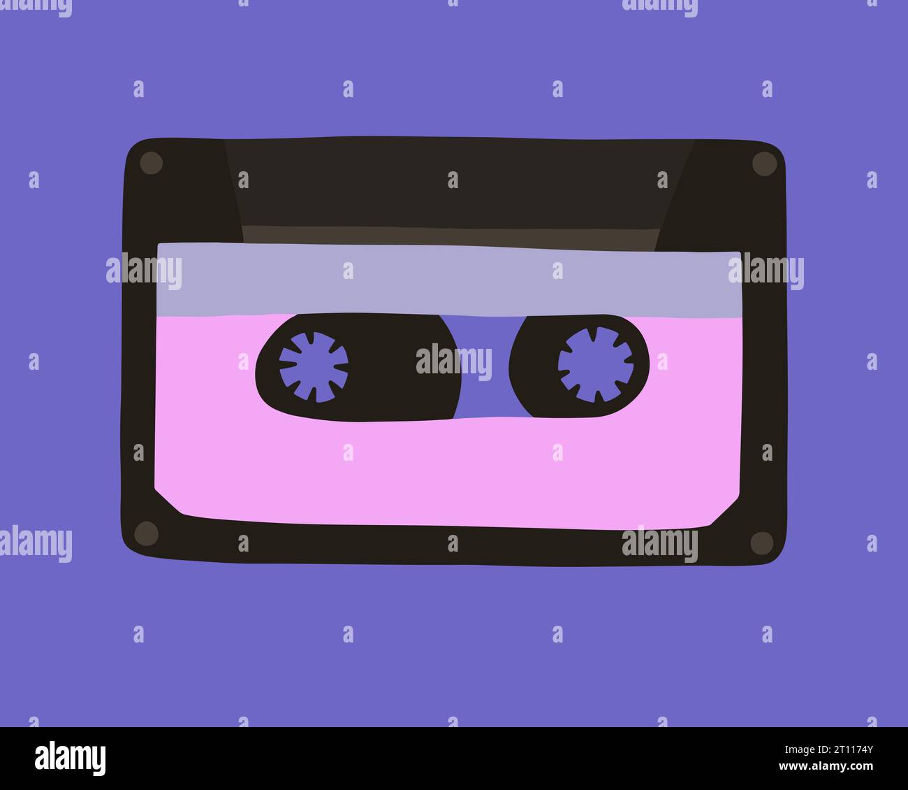 Vector isolated illustration of tape recorder cassette. Nostalgia of ...