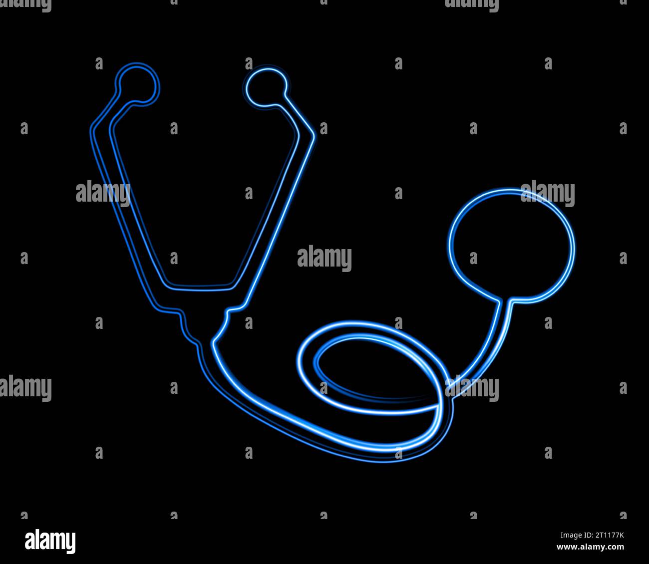 Vector isolated illustration of statoscope with neon effect Stock ...