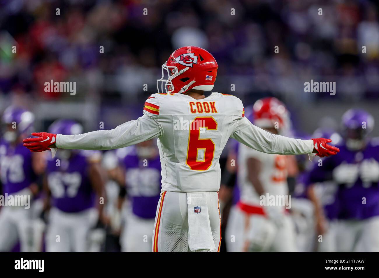 Kansas City Chiefs safety Bryan Cook (6) reacts after a play against ...