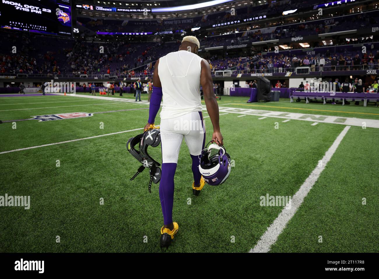 Minnesota Vikings cornerback NaJee Thompson walks off the field ...