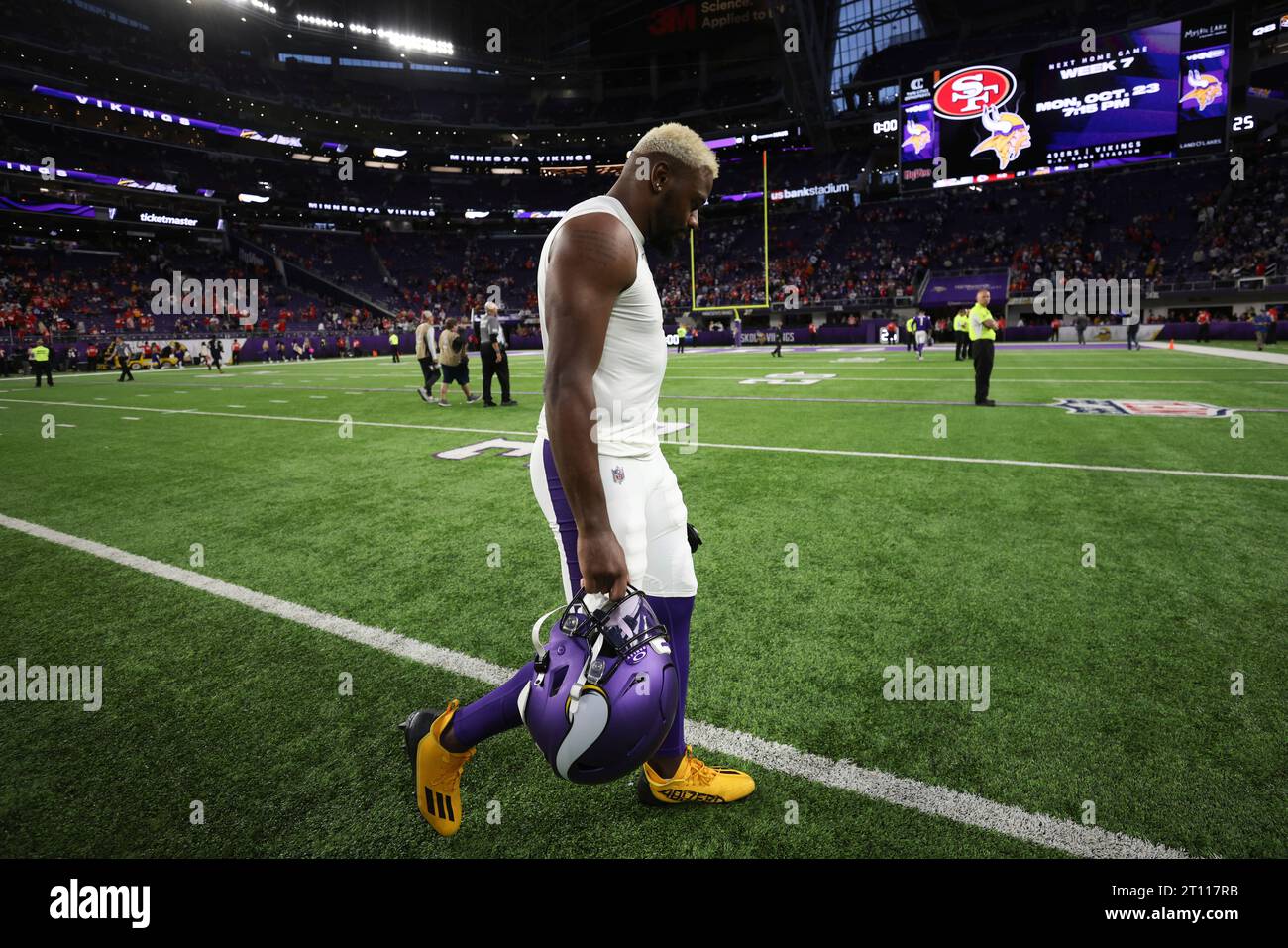 Minnesota Vikings cornerback NaJee Thompson walks off the field ...
