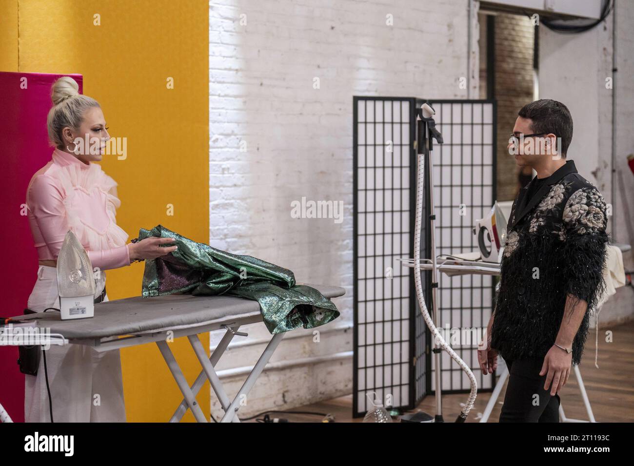 PROJECT RUNWAY, from left: Brittany Allen, mentor Christian Siriano ...