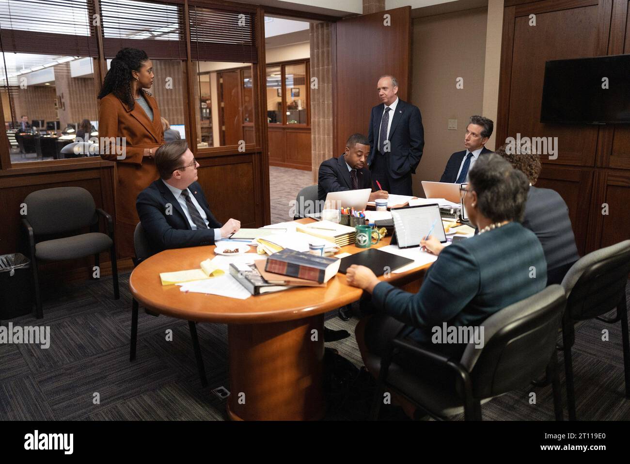 BILLIONS, from left standing: Dola Rashad, Paul Giamatti; sitting far ...