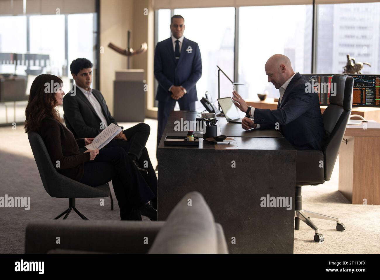 BILLIONS, from left: Maggie Siff, Babak Tafti, Daniel Breaker, Corey ...