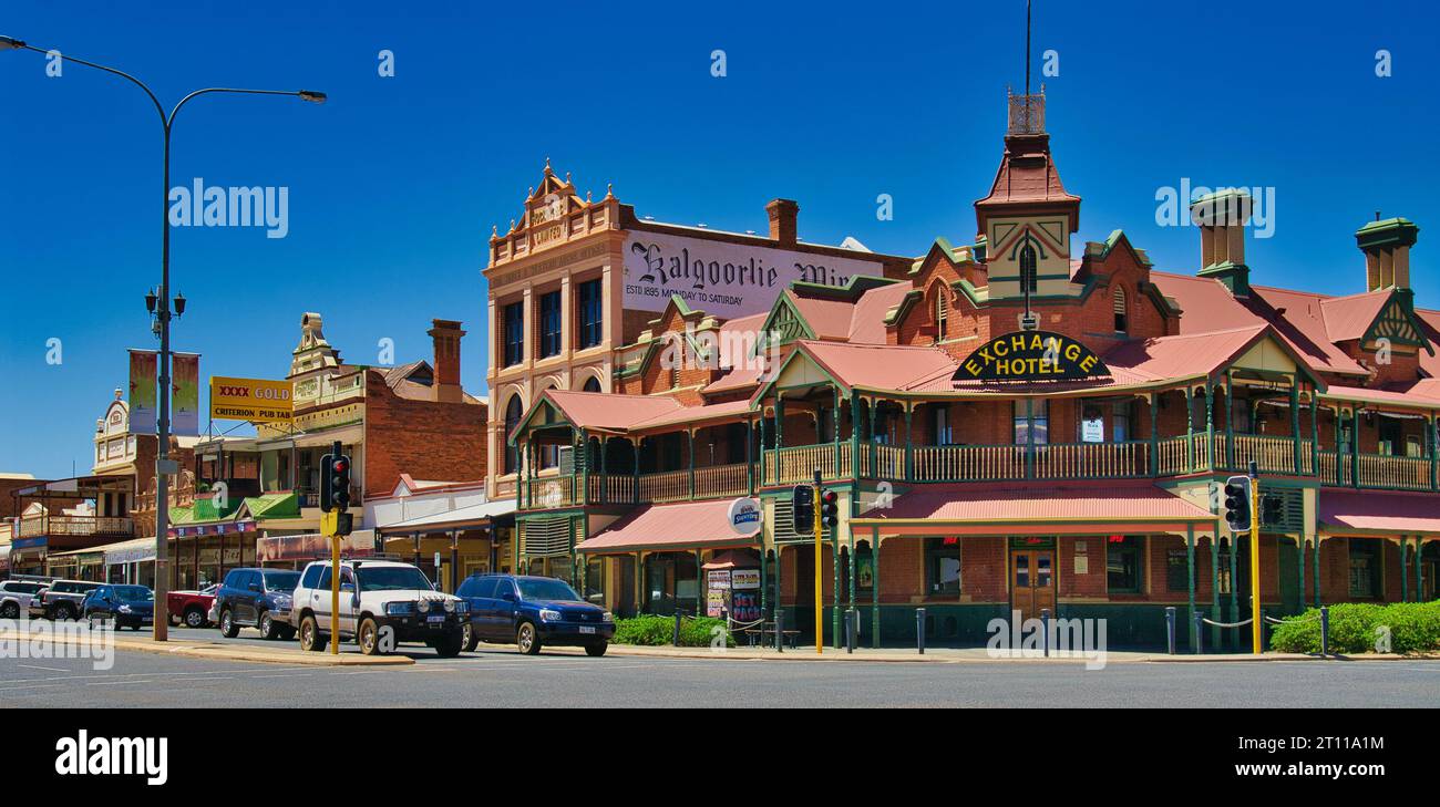 Panorama of Hannan Street in Kalgoorlie, Western Australia, with ...
