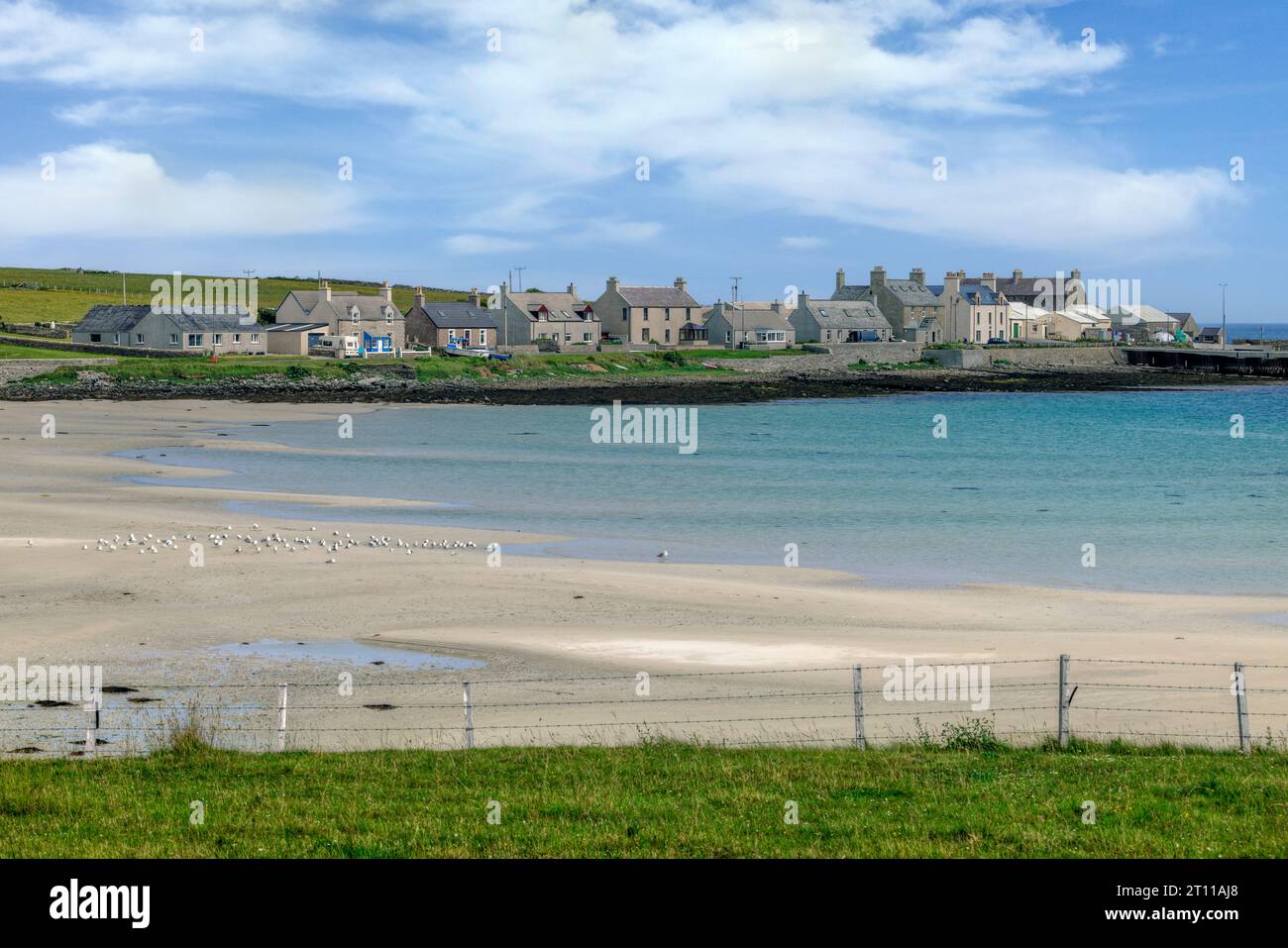 The main village on Westray is Pierowall in Orkney, Scotland Stock ...
