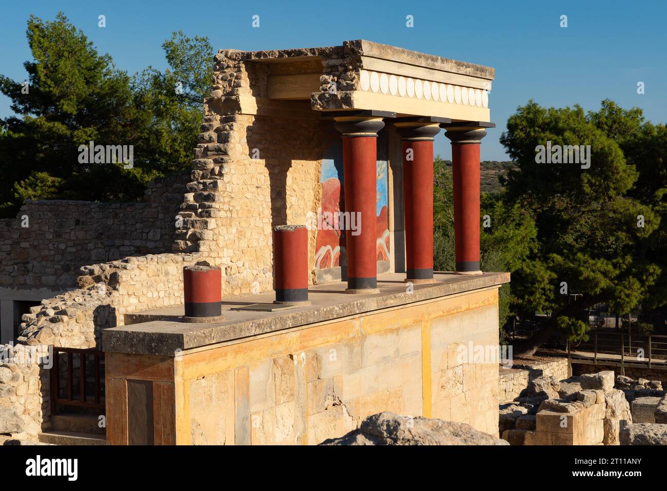 Knossos, Crete - Greece - September 21st, 2023: The West Bastion at the ...