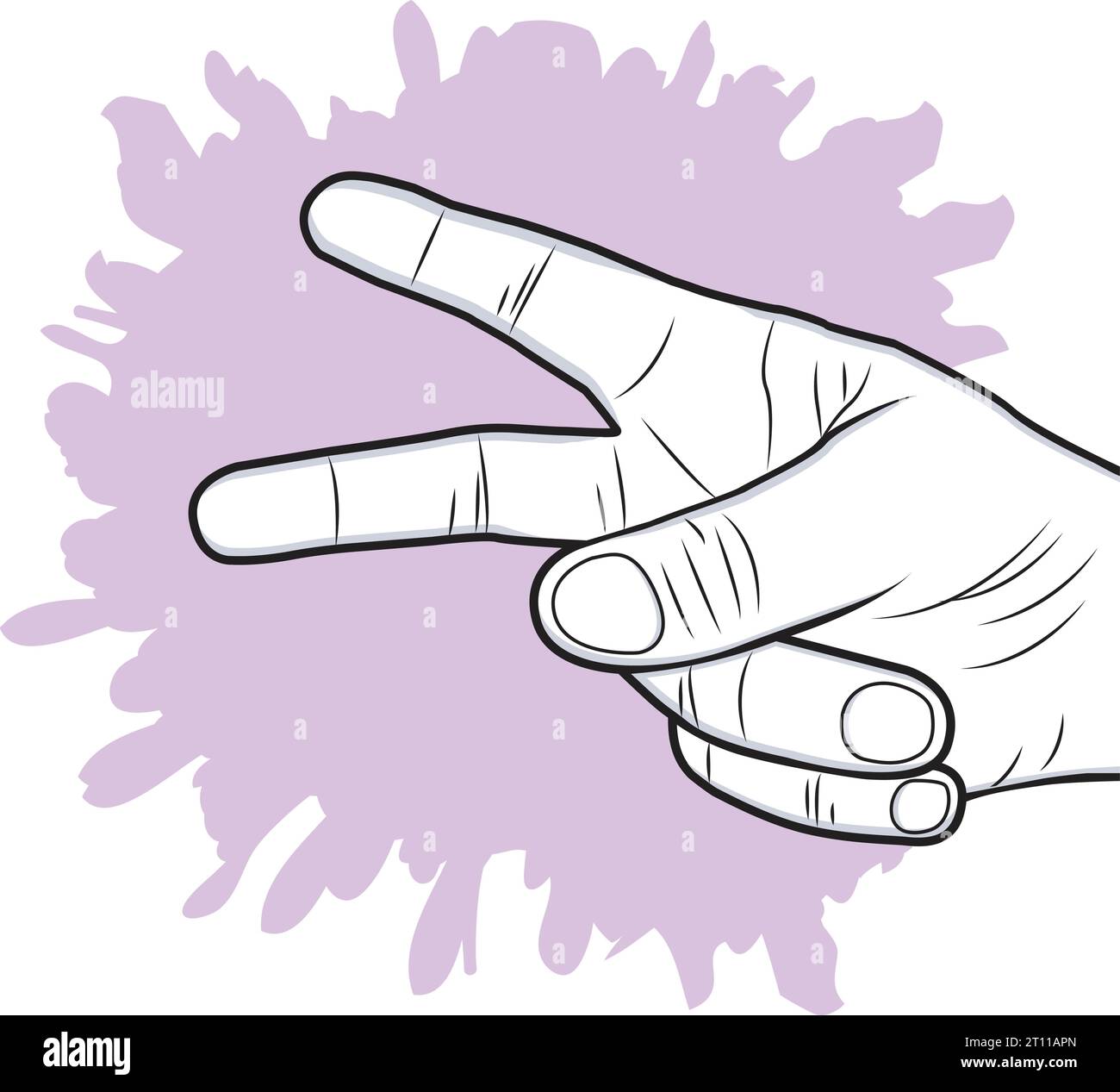 Single hand Peace Sign symbol-Vector Illustration Stock Vector Image ...