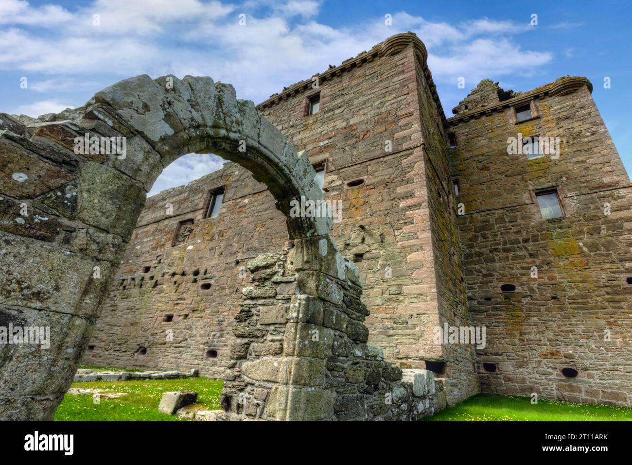 The ruined and haunted castle Noltland on Westray in Orkney, Scotland ...