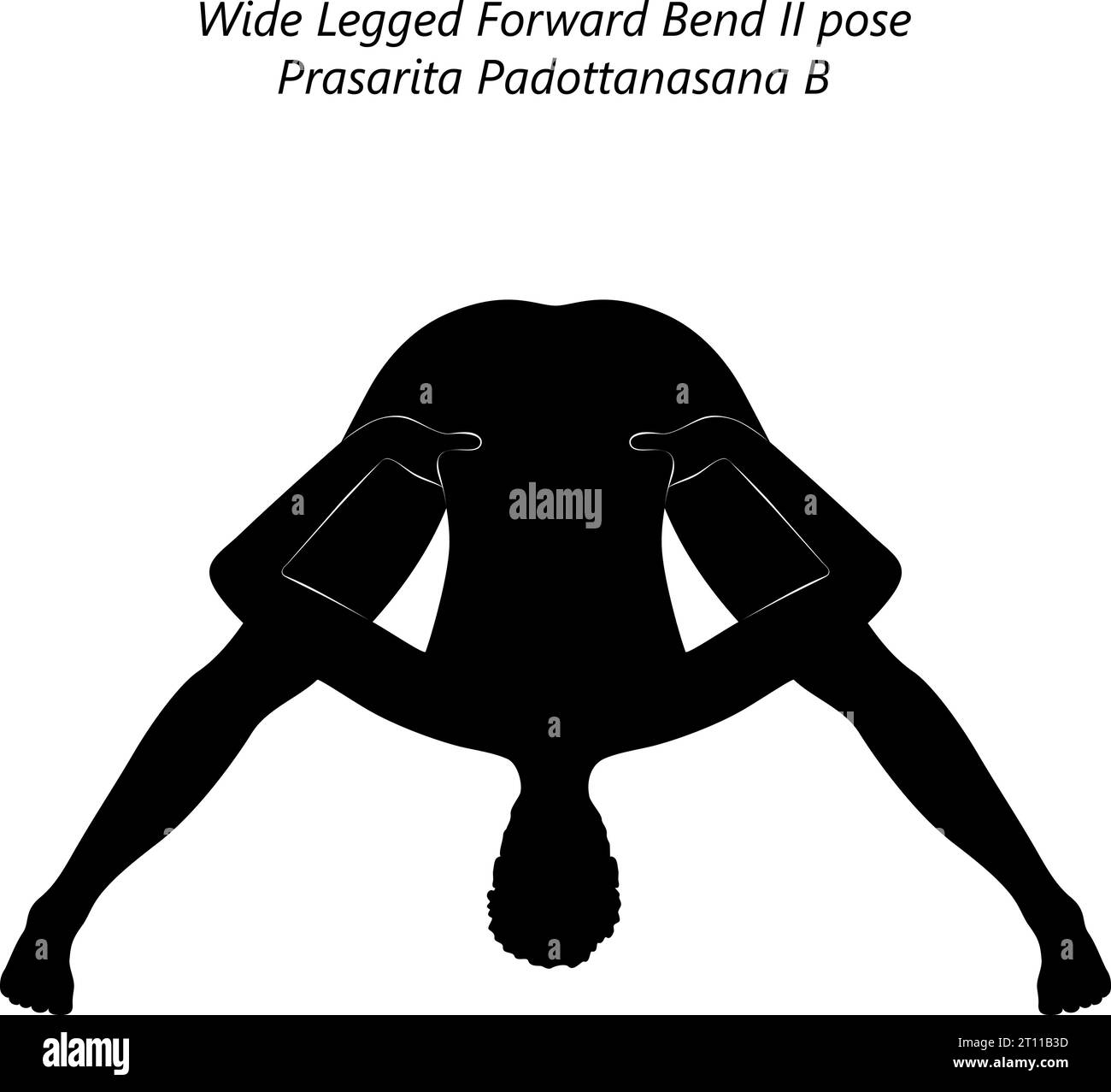 Silhouette of woman doing yoga Prasarita Padottanasana B. Wide Legged ...
