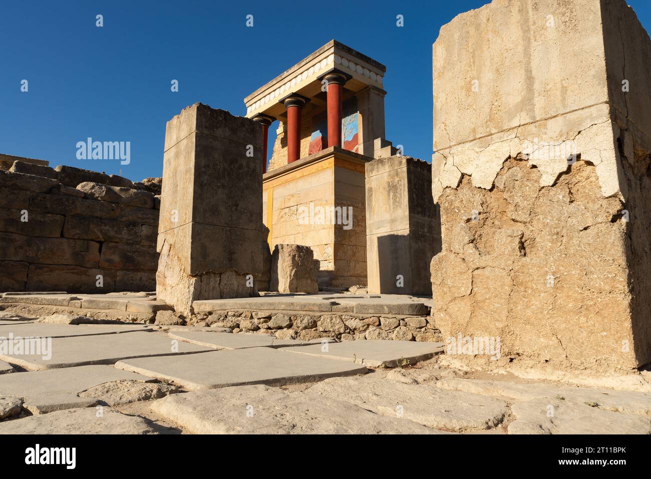 Knossos, Crete - Greece - September 21st, 2023: The West Bastion at the ...