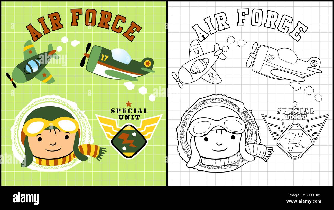 Pilot coloring page for kids hi-res stock photography and images - Alamy