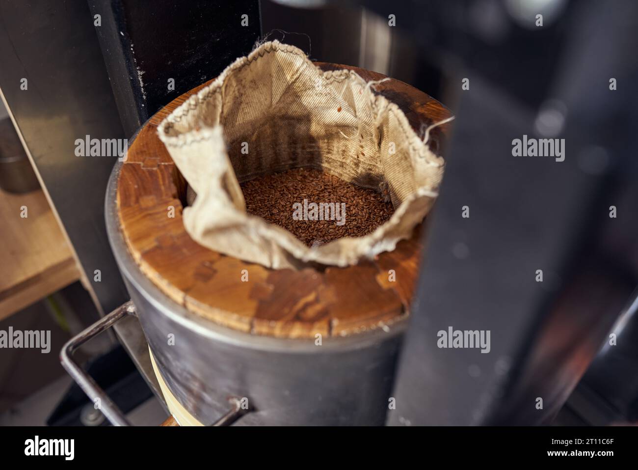 Local small seed oil production. Fresh extra virgin linseed oil ...