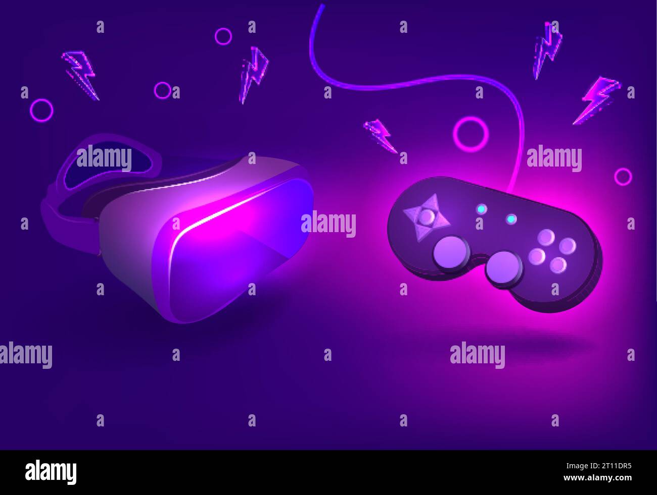 Virtual reality headset and controllers for gaming. VR helmet ...