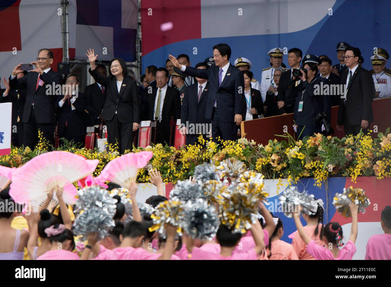 Taipei, Taiwan. 10th Oct, 2023. President Tsai Ing-wen (second from the ...
