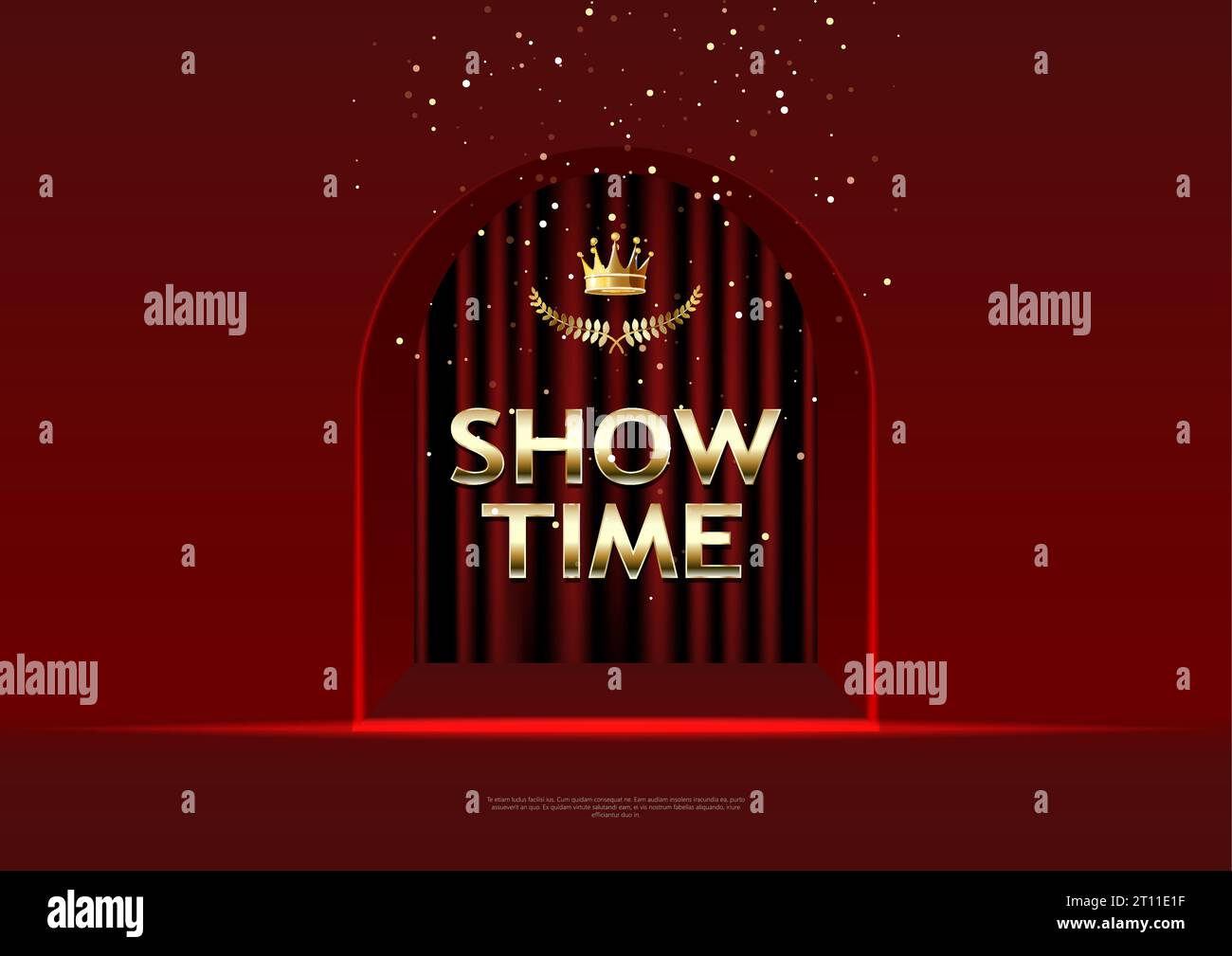 show time, red curtain frame with backlight, vector illustration Stock ...