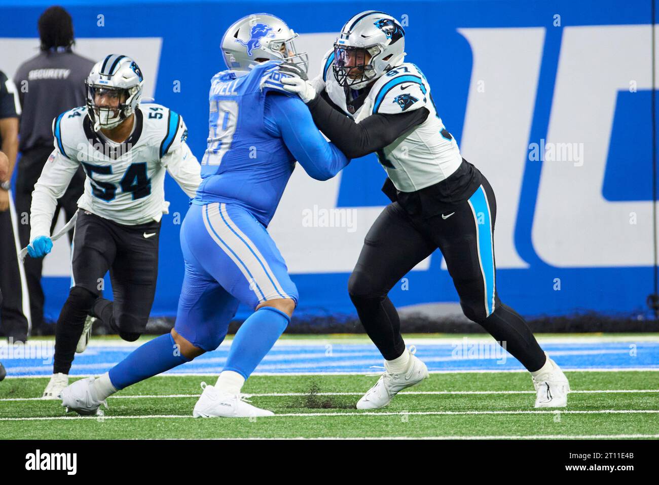 Detroit Lions offensive tackle Penei Sewell (58) blocks Carolina ...