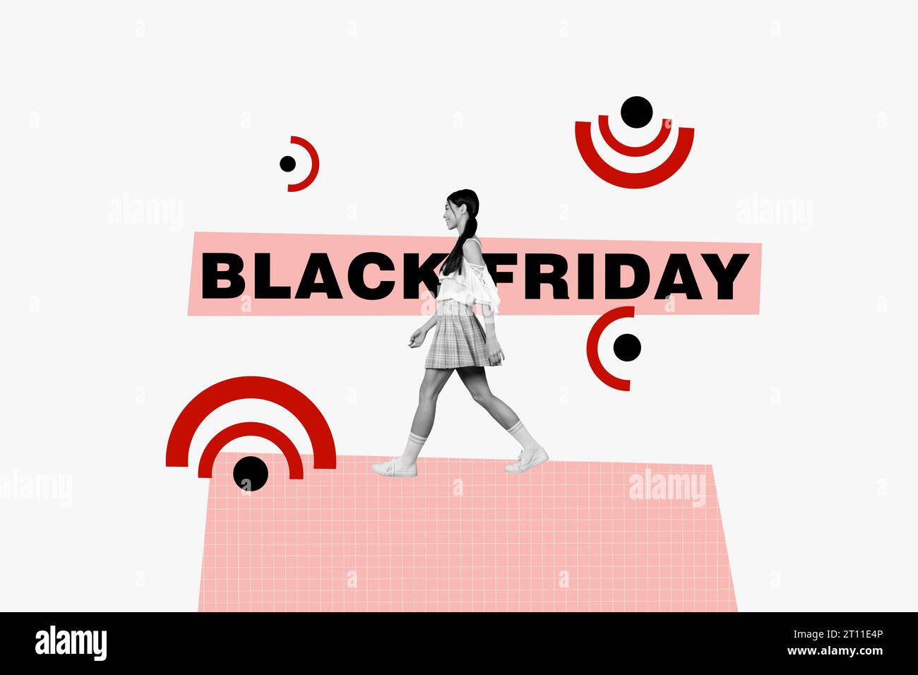 Full size view collage of steps young girl outlet announcement promo ...