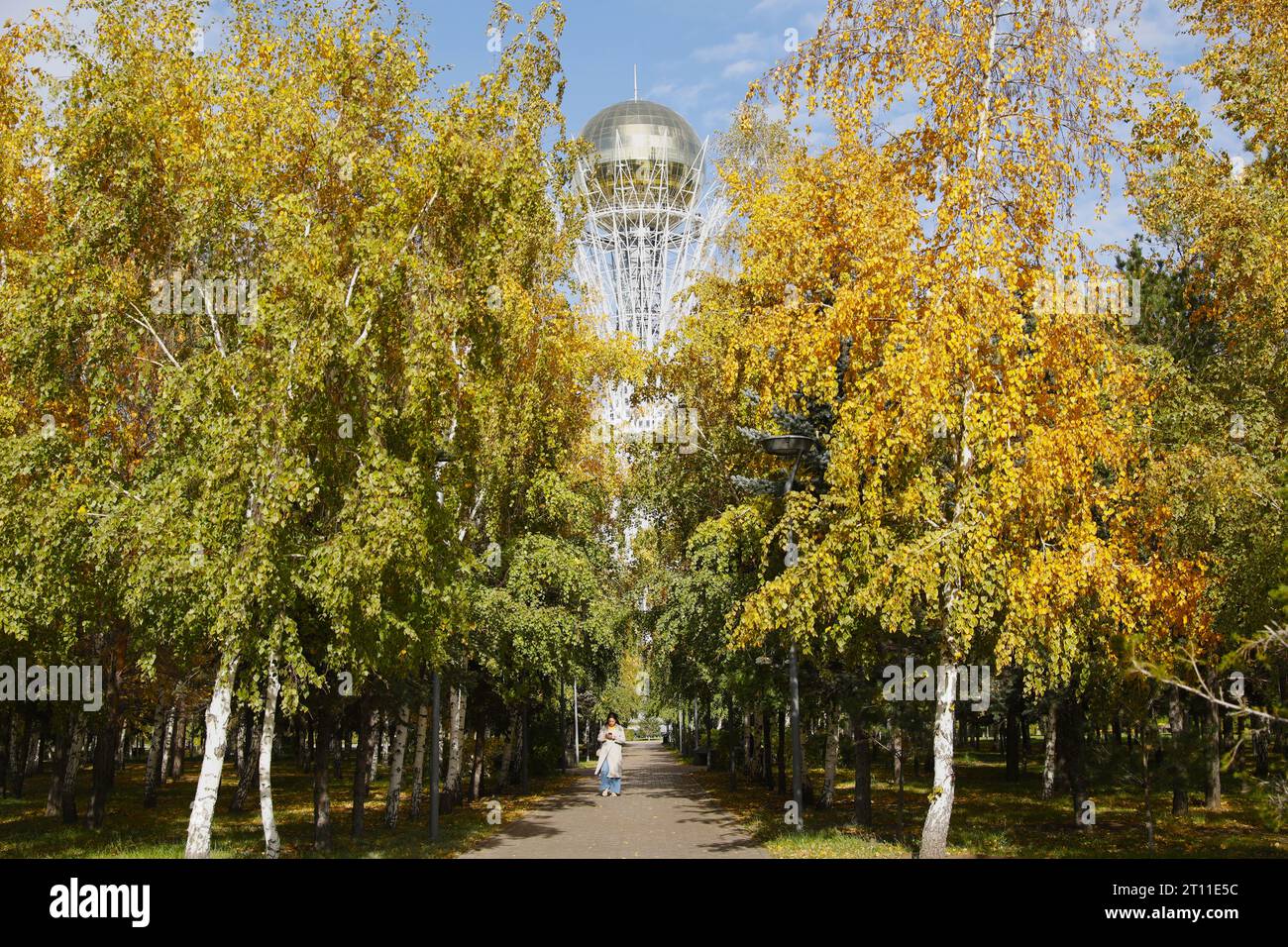 Astana. 9th Oct, 2023. This photo taken on Oct. 9, 2023 shows an autumn ...