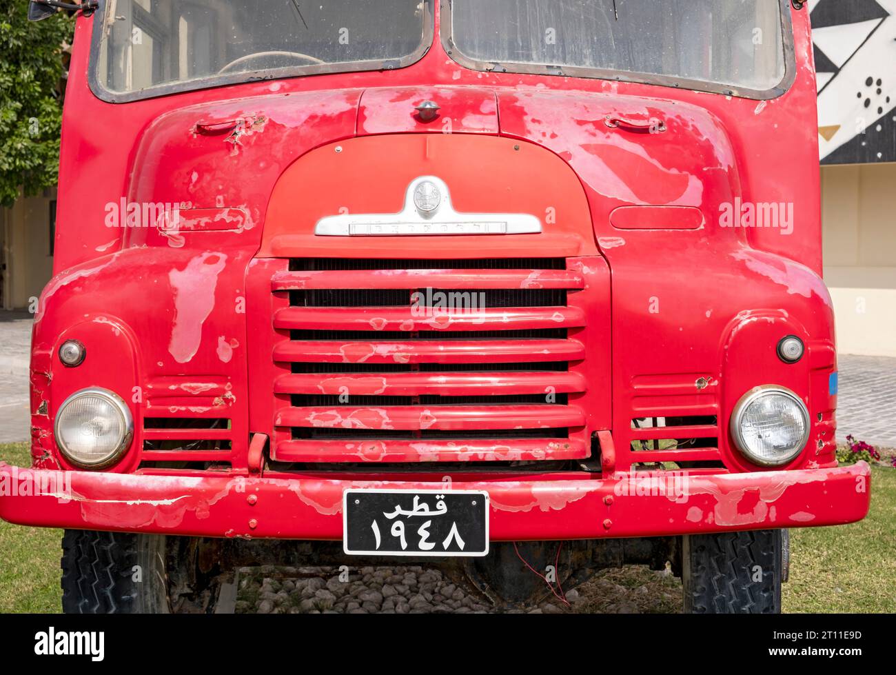 Red truck at Fire Station, Doha, Qatar Stock Photo - Alamy