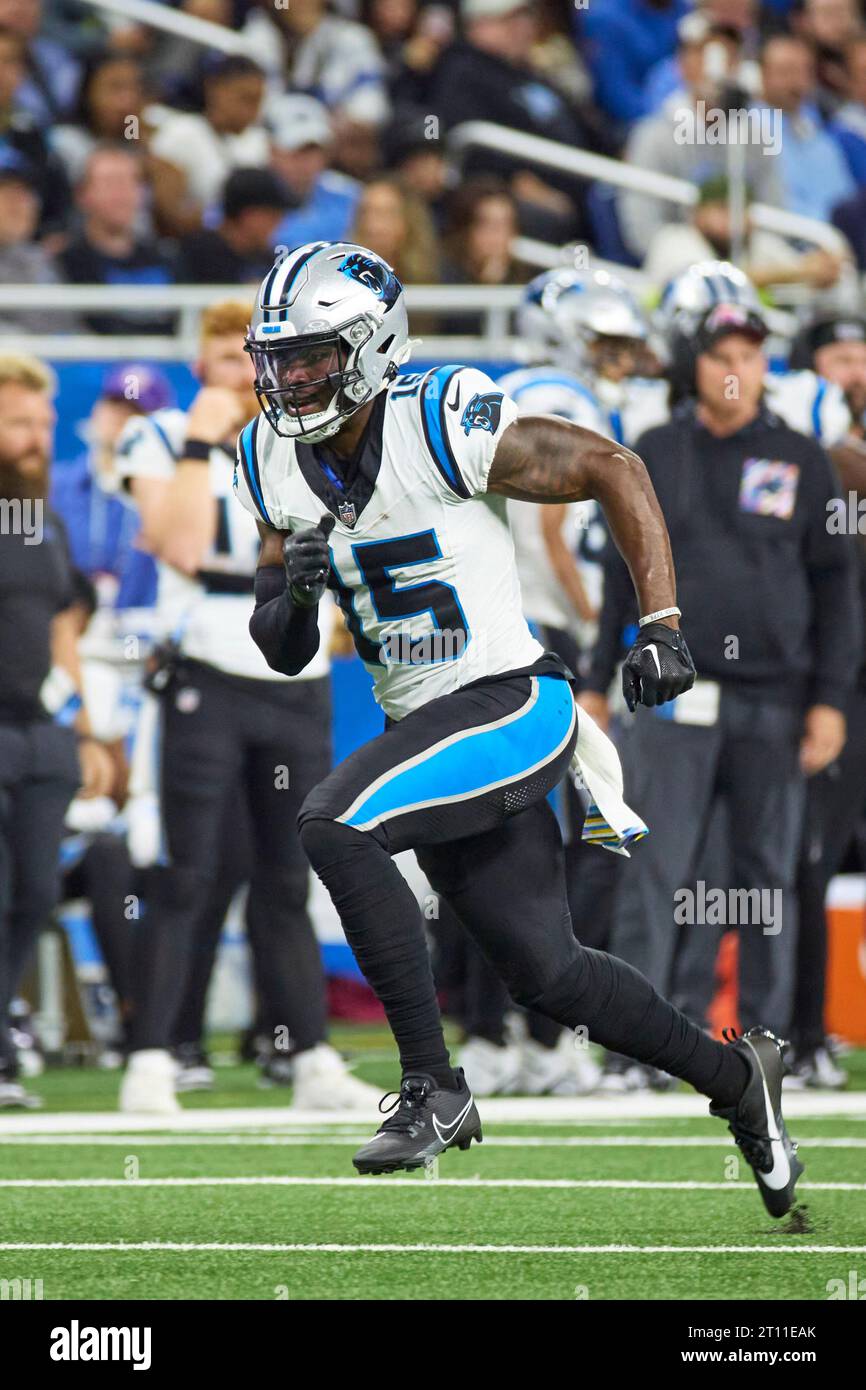 Carolina Panthers wide receiver Jonathan Mingo (15) runs a route ...