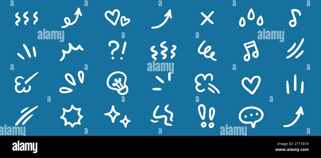 Line movement effect element, cartoon emotion effect decoration icon ...