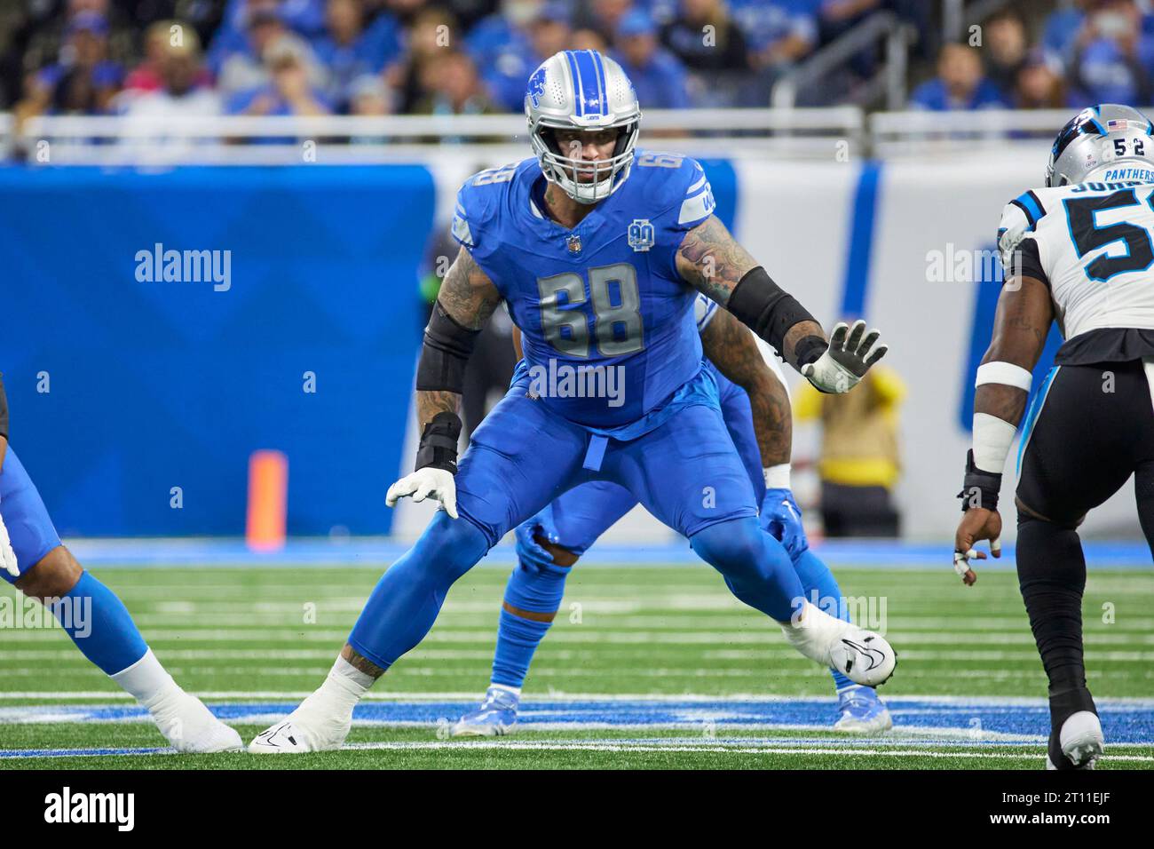 Detroit Lions offensive tackle Taylor Decker (68) blocks on offense ...