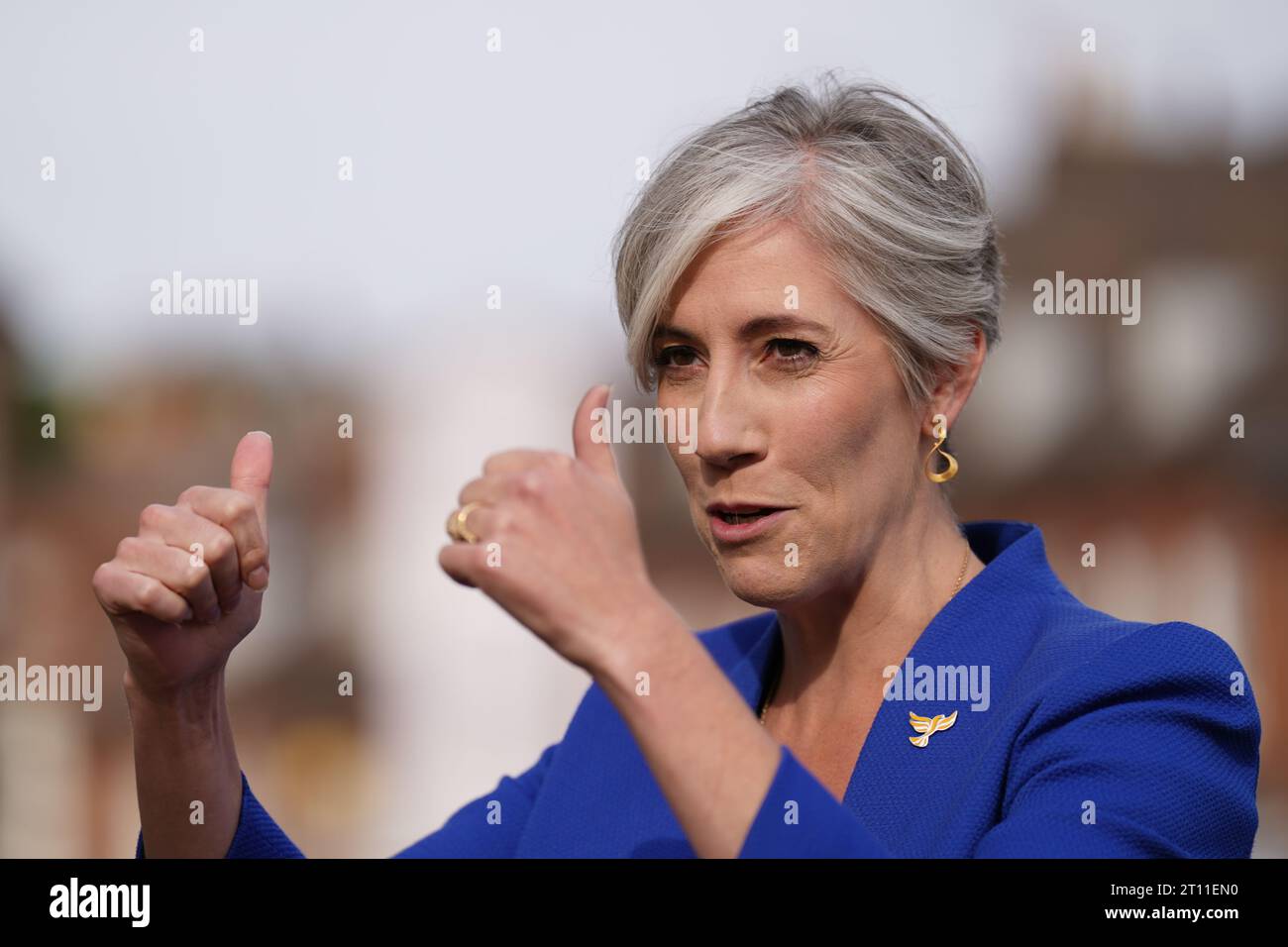 Liberal Democrat deputy leader Daisy Cooper during a visit to Woburn ...