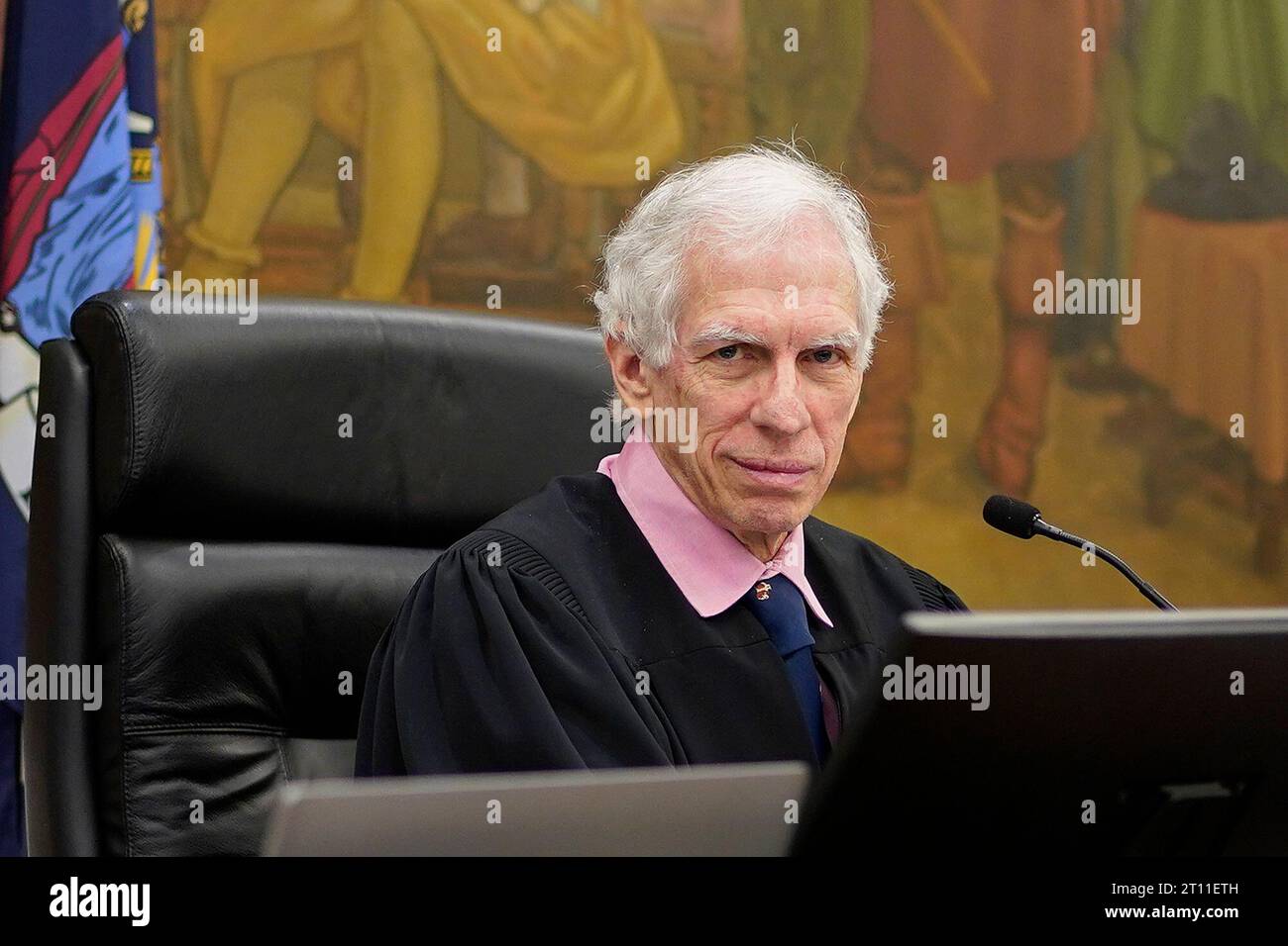 Judge Arthur Engoron, sits on the bench inside New York Supreme Court ...