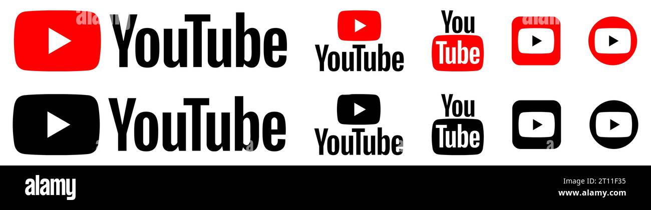 Set of YouTube logos. Design can use for web and mobile app. Vector ...