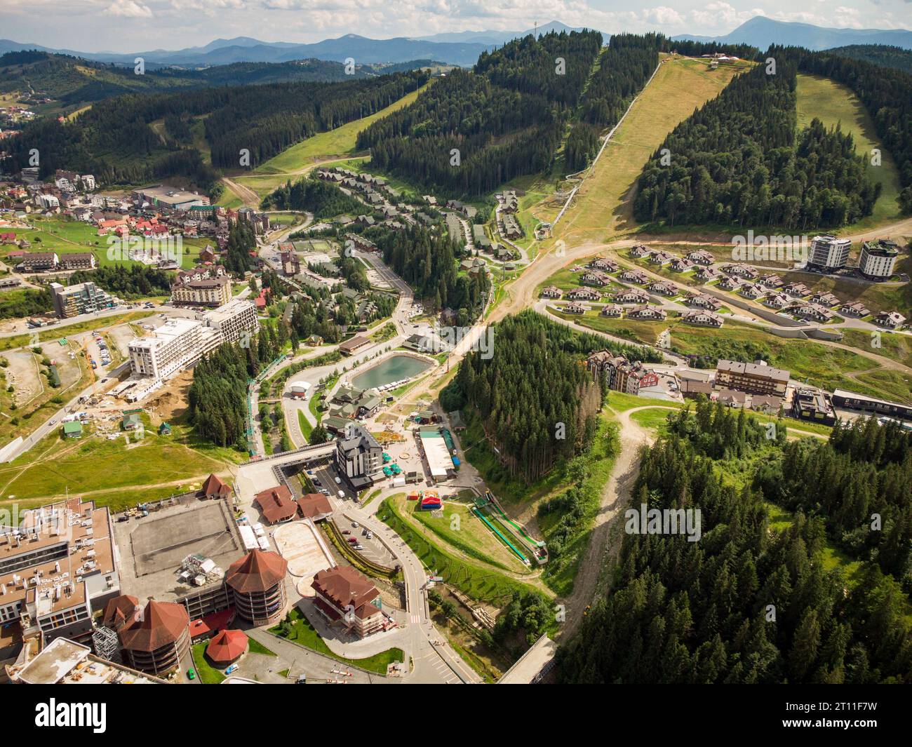 Overhead view bukovel resort summertime hi-res stock photography and images - Alamy