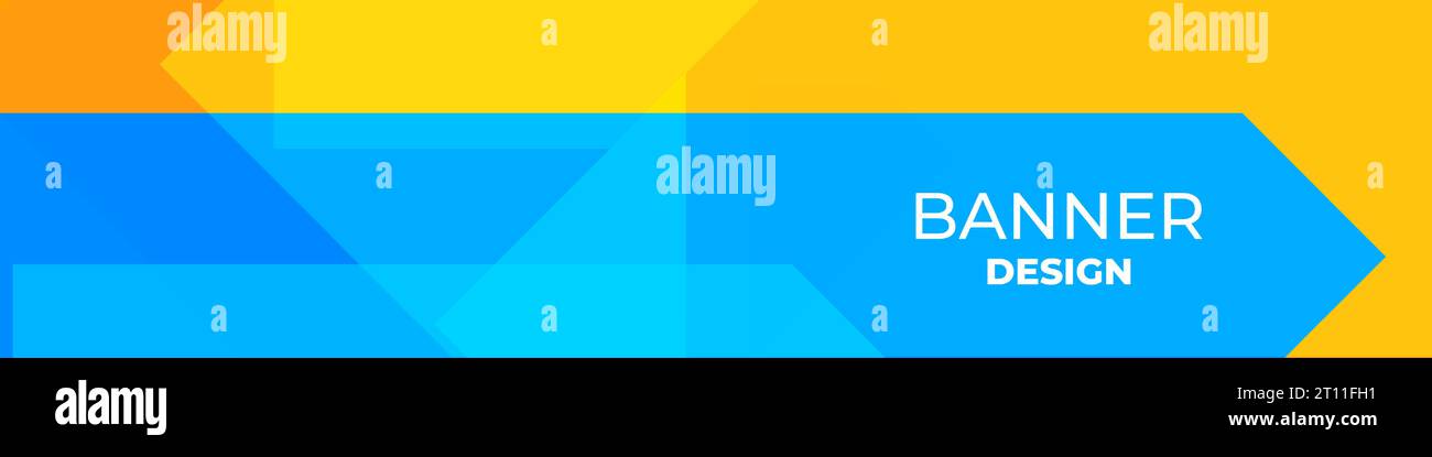 Vector abstract blue and yellow business banner background design with ...