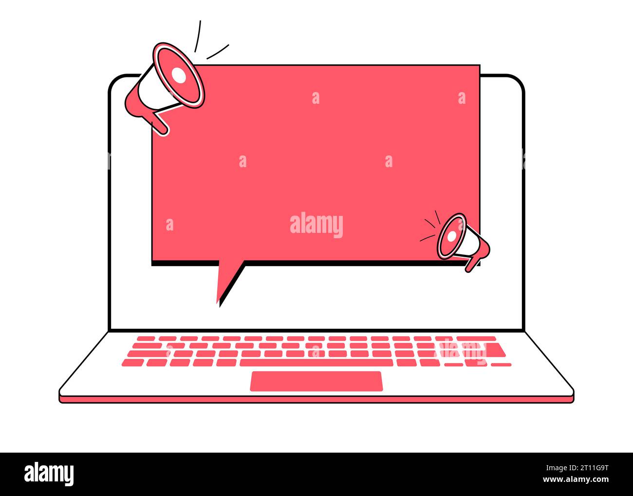 Speech messages on a laptop with a loudspeaker Stock Vector Image & Art ...