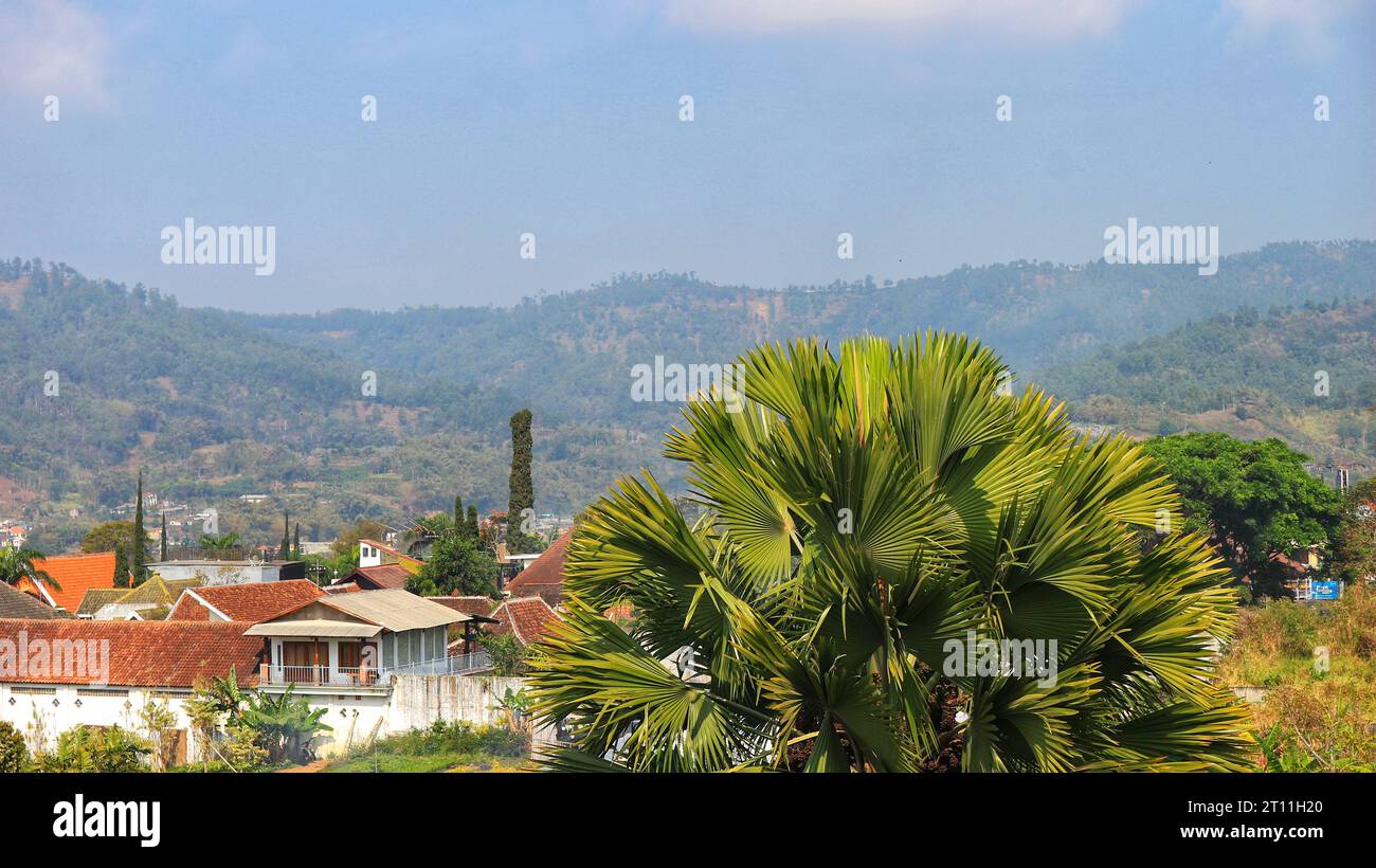 rural landscape at the foot of the hill Stock Photo - Alamy