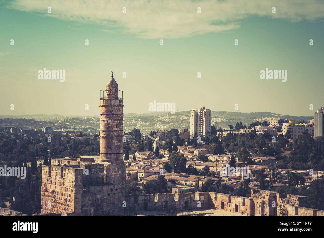 Tower of david museum of the history of jerusalem hi-res stock ...