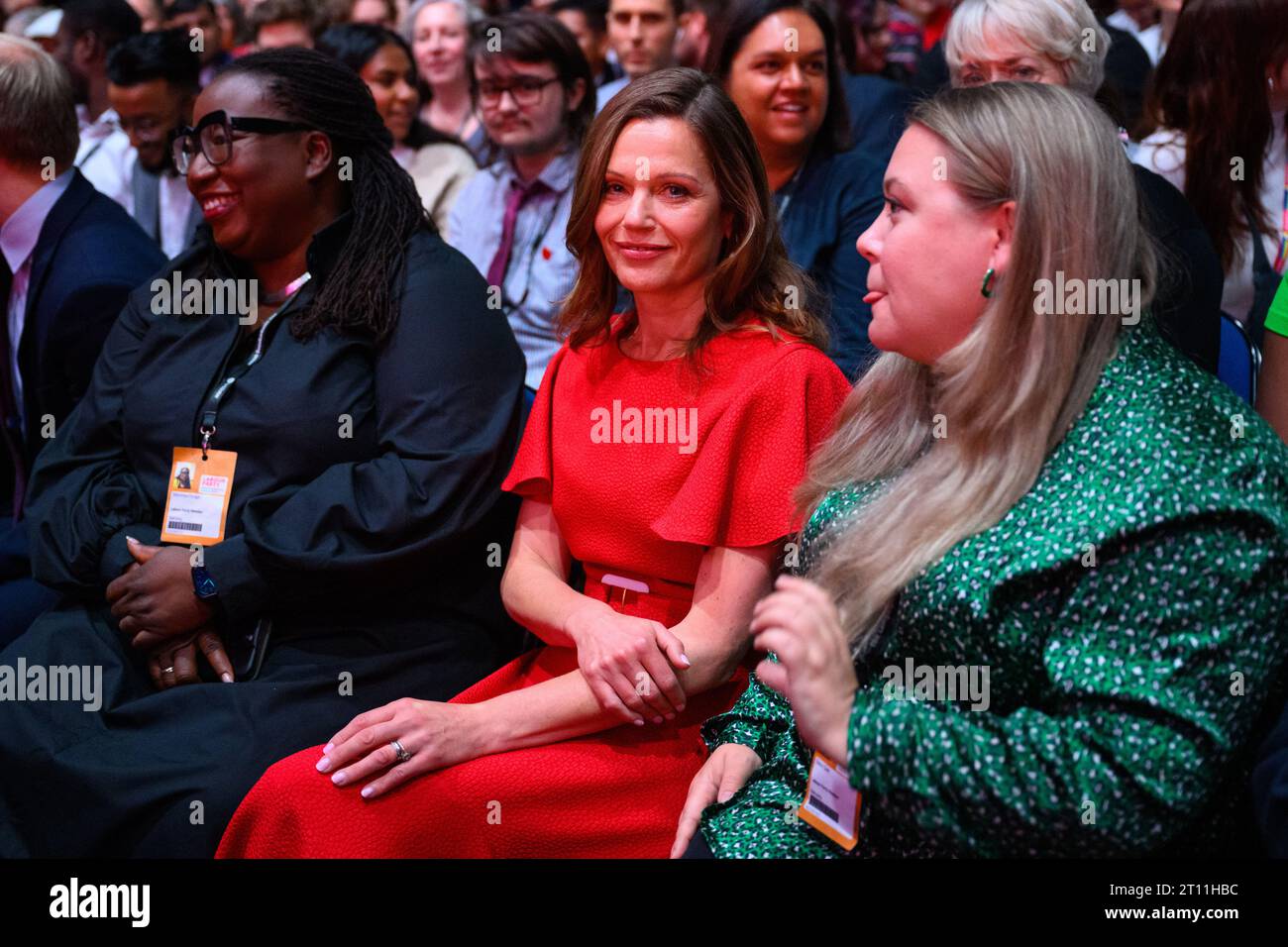 London, UK. 10 October 2023. Victoria Starmer watches her husband Keir ...