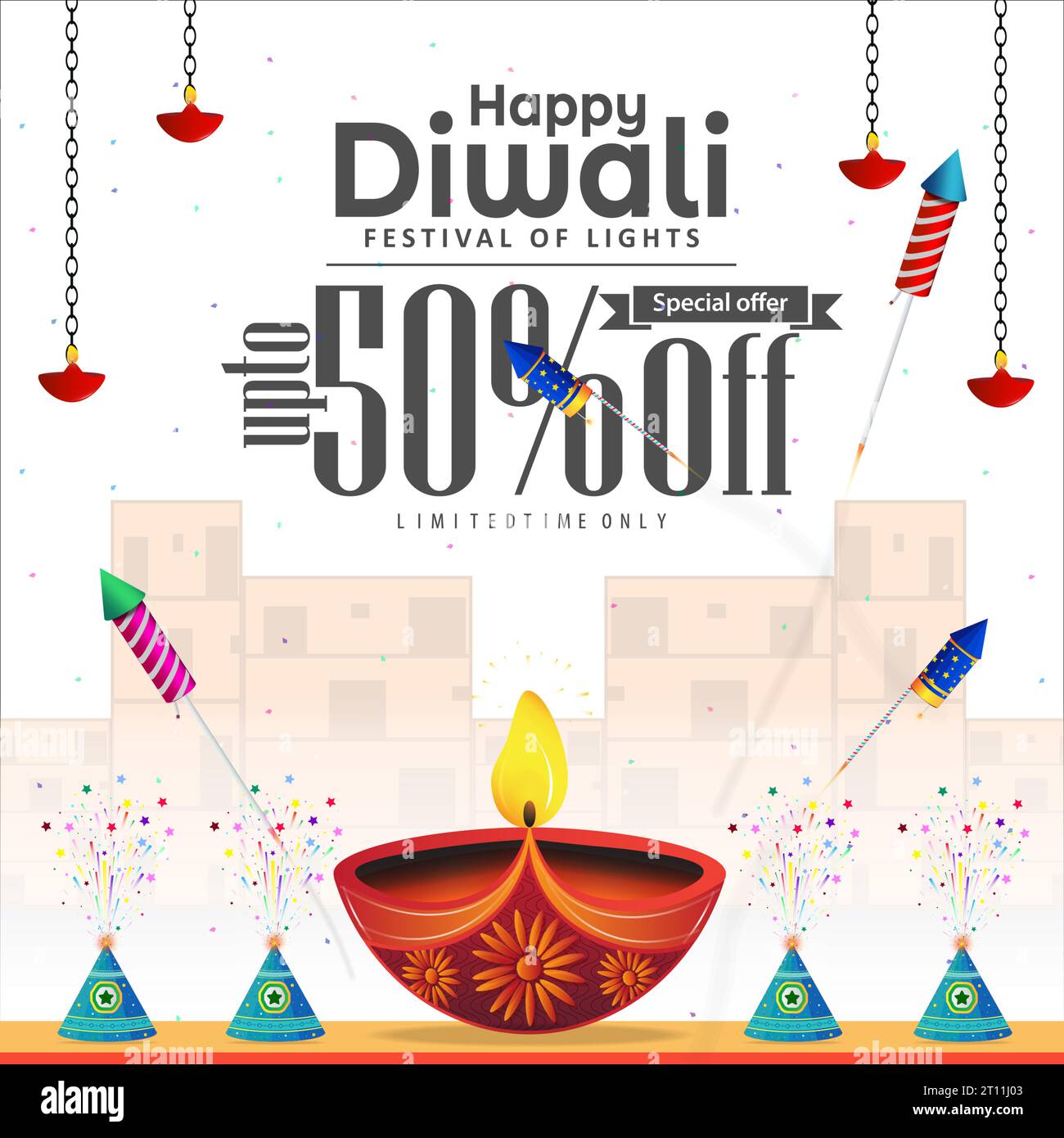 Attractive 50% discount ad banner design for Diwali festival ...