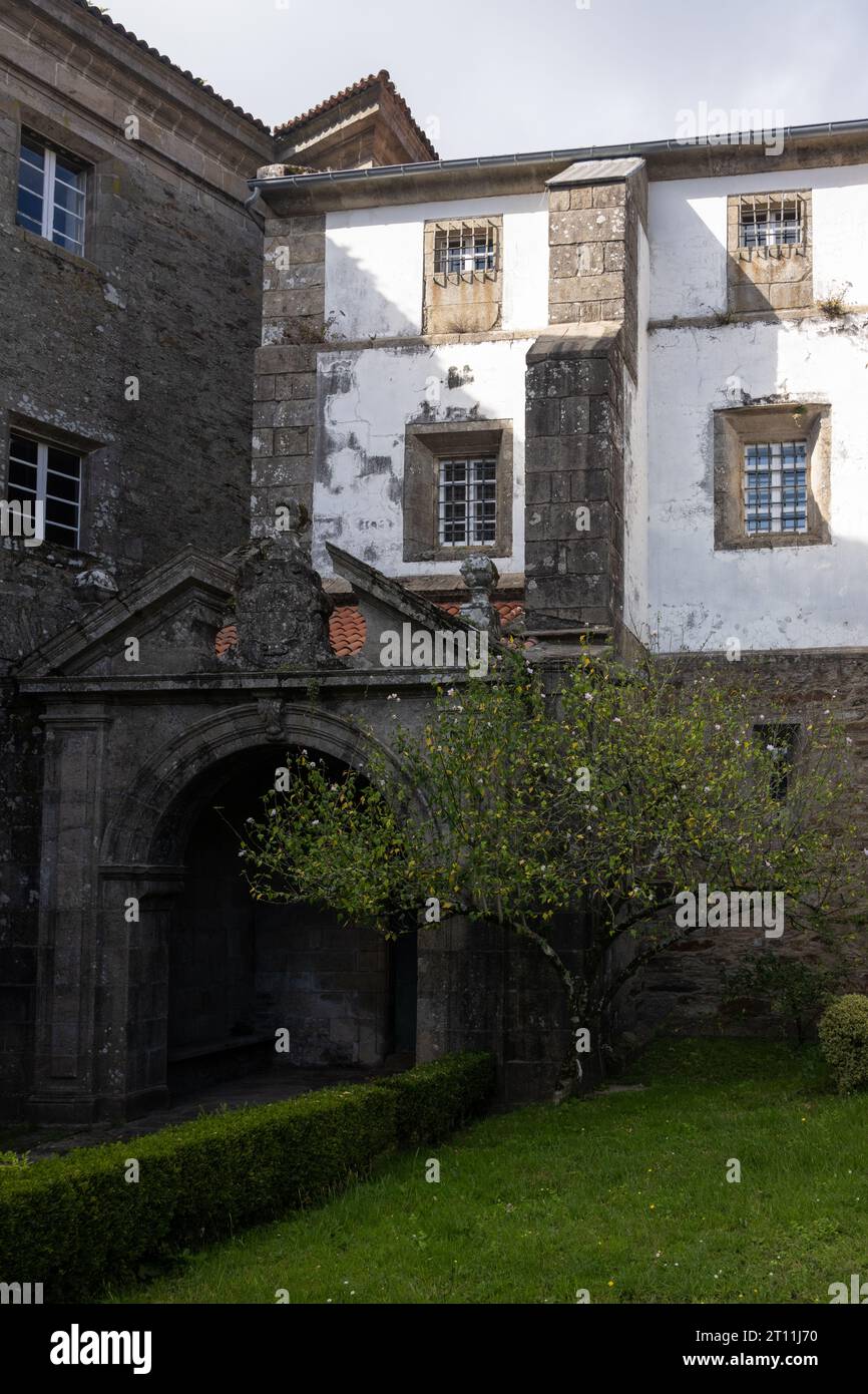 Enclosed convent of Santa Clara exterior showing grilles on windows ...
