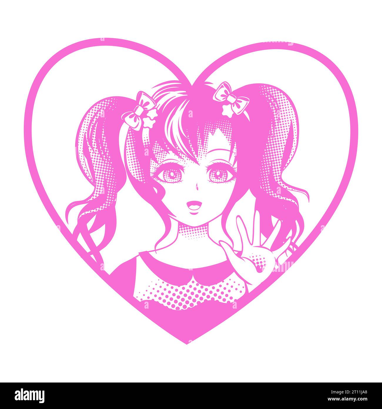 Cute smiling girl in anime style. Happy characters in manga and anime ...