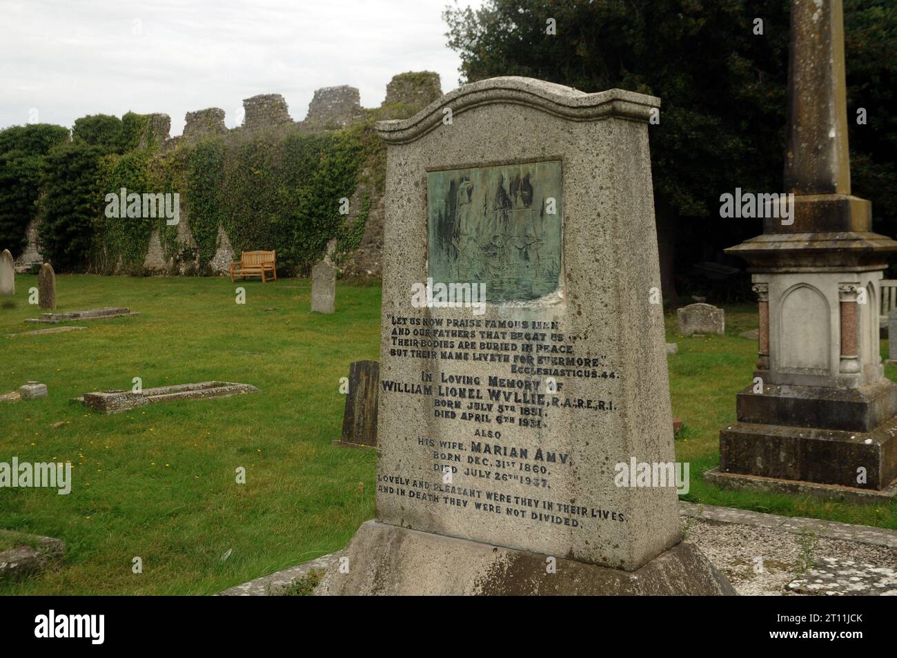 ENGLAND COASTAL PATH, GRAVE OF ARTIST WILLIAM WYLLIE, PORTSMOUTH ...