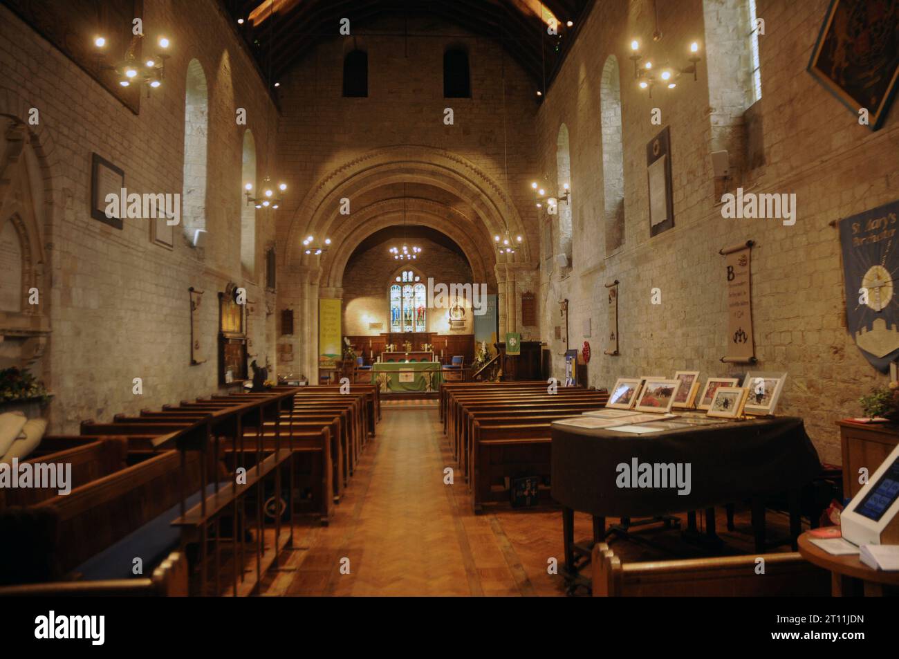 ENGLAND COASTAL PATH, INTERIOR ST. MARY'S CHURCH. PORTCHESTER ...