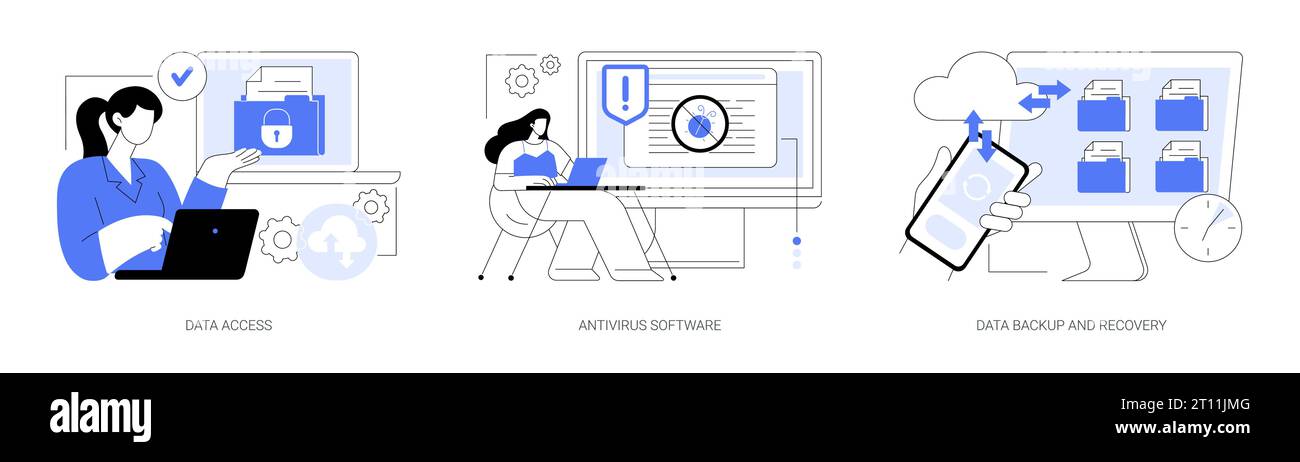 Data loss prevention isolated cartoon vector illustrations se Stock ...