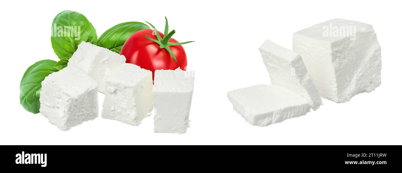 Feta cheese isolated on white background. With full depth of field ...