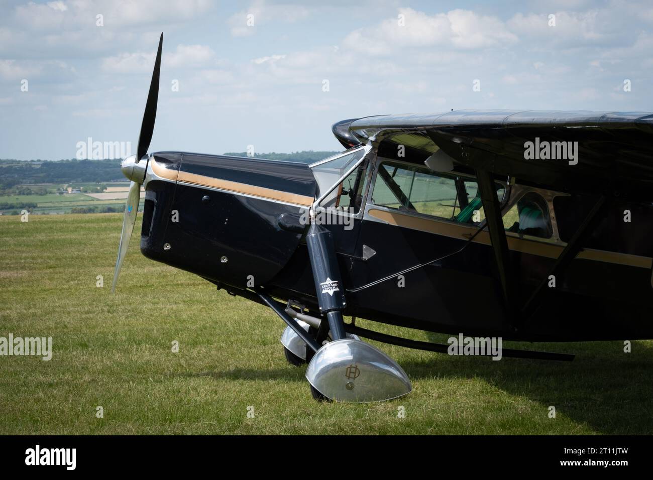 De Havilland Leopard Moth aircraft at Compton Abbas airfield in Dorset ...
