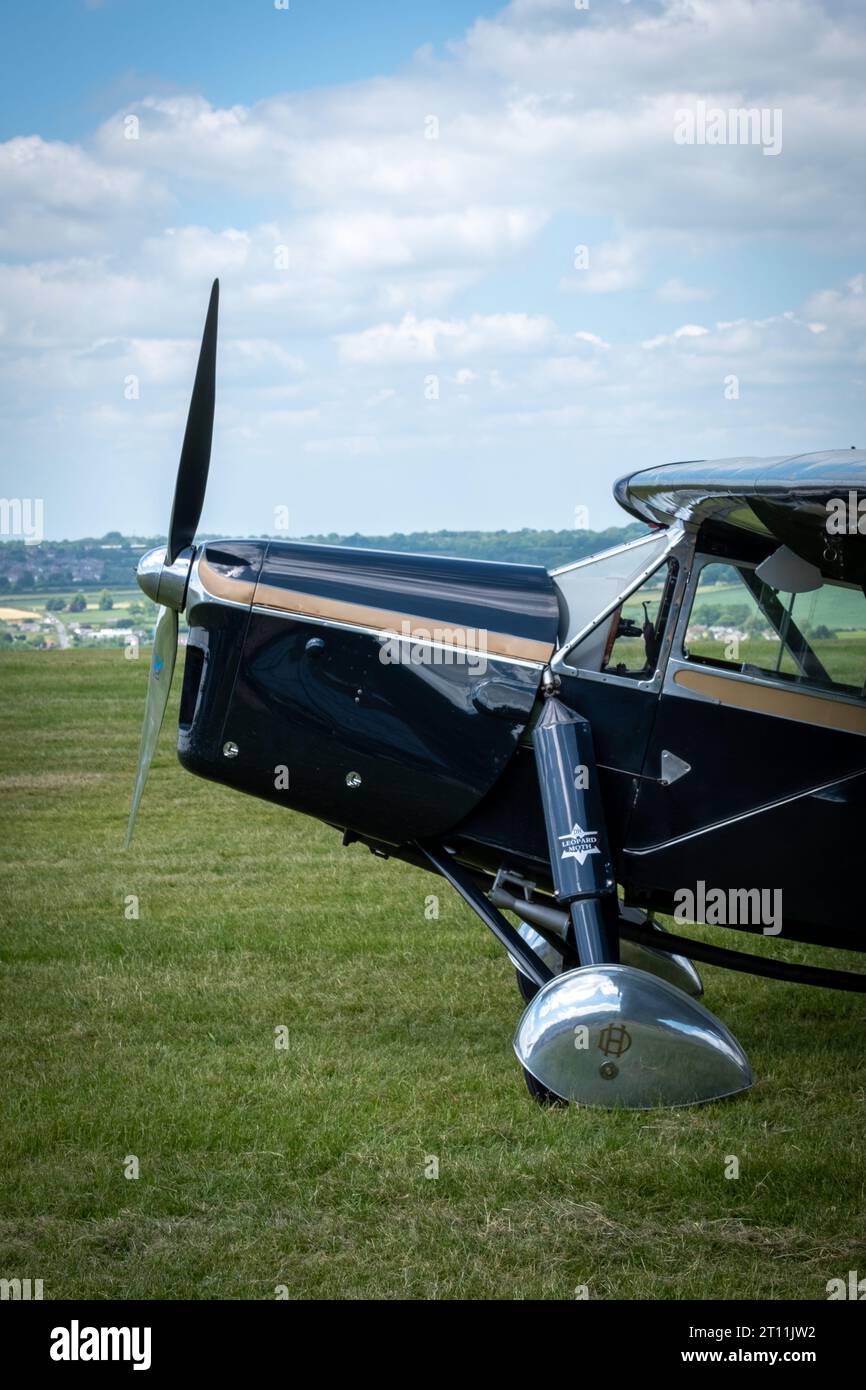 De Havilland Leopard Moth aircraft at Compton Abbas airfield in Dorset ...