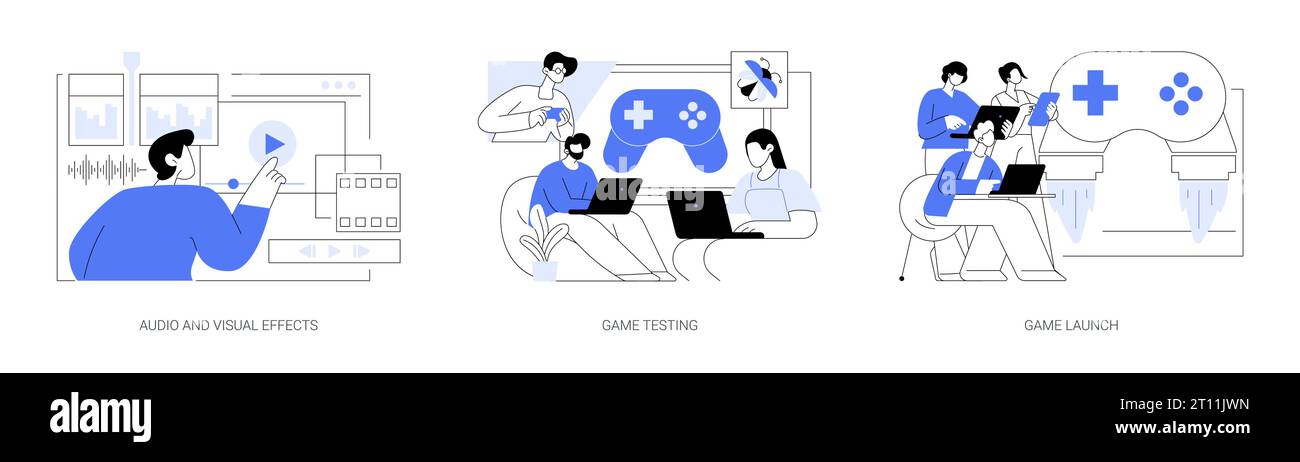 Game development isolated cartoon vector illustrations se Stock Vector ...