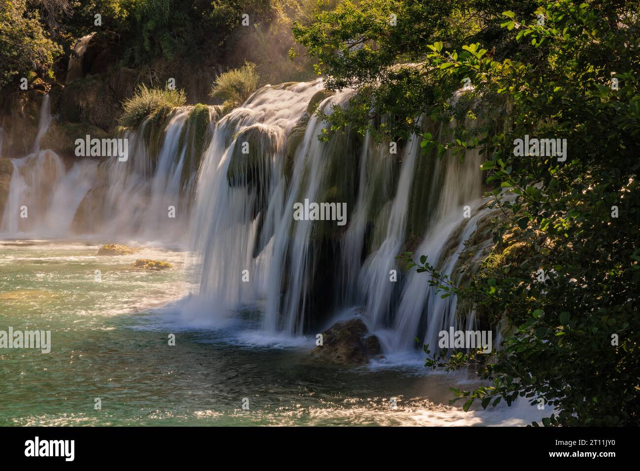 picturesque multiple cascades of the roski slap waterfalls in the krka ...